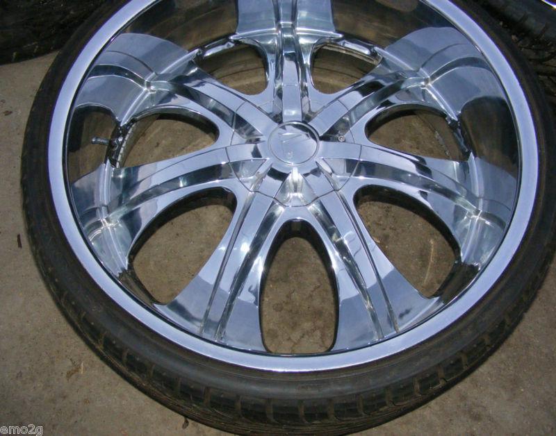 Sell 24" INCH 5 Lug UNIV Chrome 24x10 VELOCITY 725S Wheels Tires RIMS ...