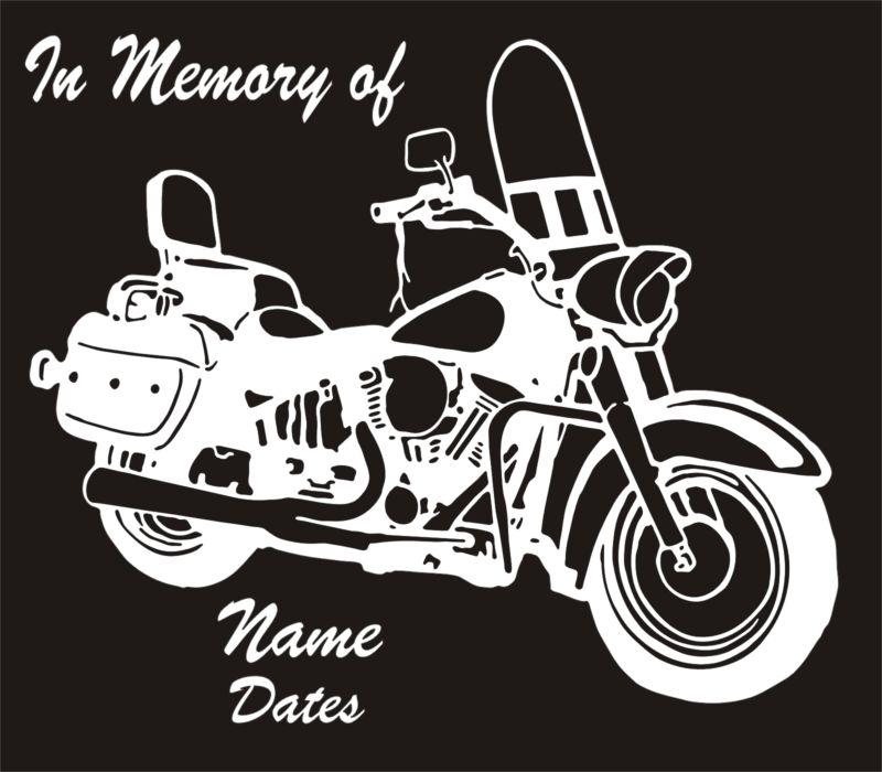 Buy In Memory of Vinyl Decal Motorcycle Harley Fatboy Biker Window ...
