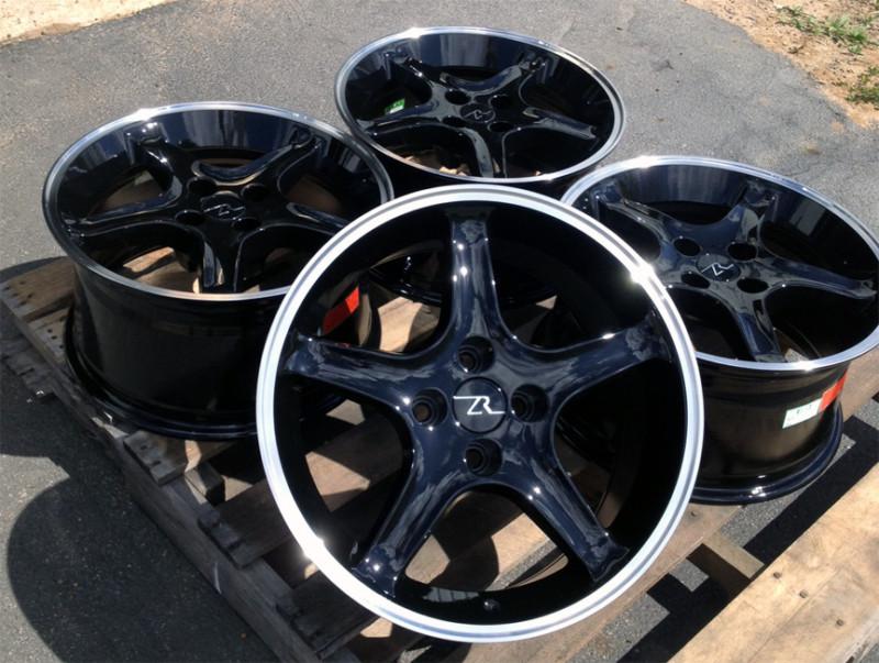 Purchase Black Mustang ® Cobra R Wheels 4 lug 1987-1993, 17 Inch Rims ...