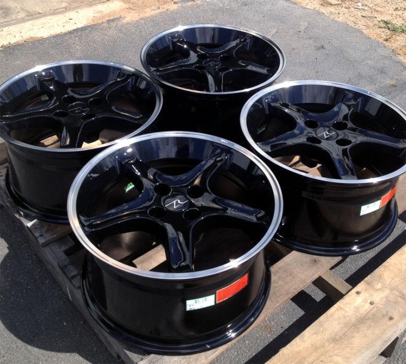Purchase Black Mustang ® Cobra R Wheels 4 lug 1987-1993, 17 Inch Rims ...