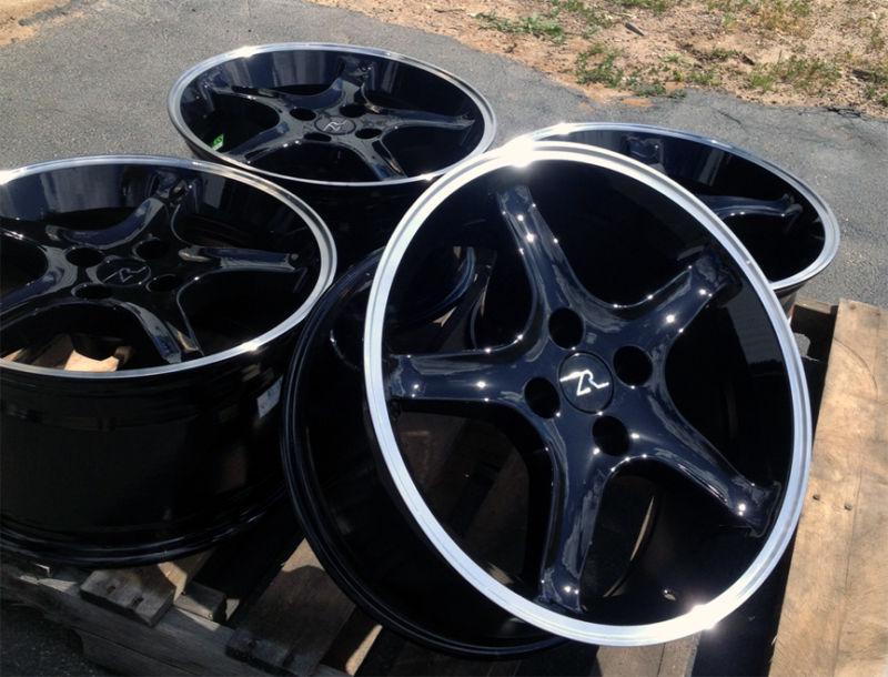 Purchase Black Mustang ® Cobra R Wheels 4 lug 1987-1993, 17 Inch Rims ...