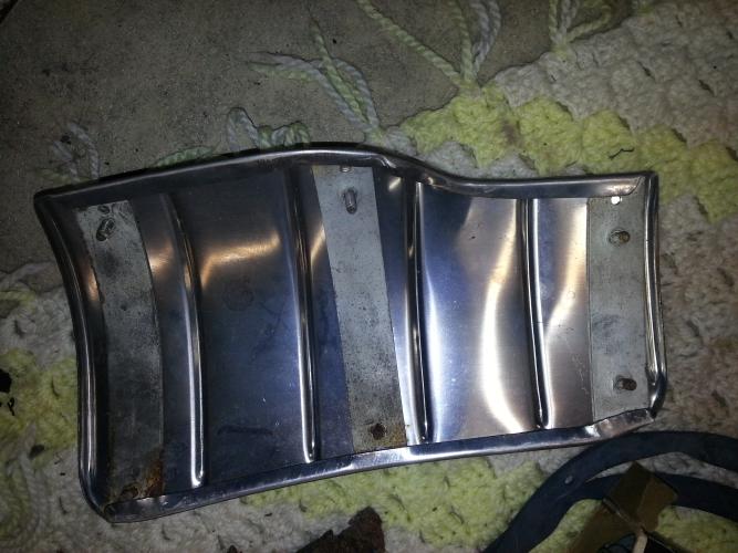 Purchase 1948 OLDSMOBILE OLDS NOS LH rear fender gravel guard stainless ...
