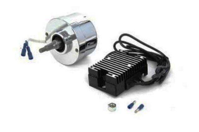 Buy CHROME & BLACK 12 VOLT 17 AMP ALTERNATOR/GENERATOR CONVERSION KIT ...