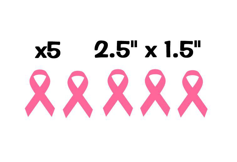 Buy x5 Breast Cancer Awareness Ribbons Pink Pack Vinyl Decal Stickers 2 ...
