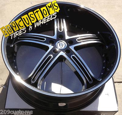 Buy 24" INCH VERSANTE RIMS WHEELS TIRES VW226 BLACK 24X9.5 5X120 RANGE ...