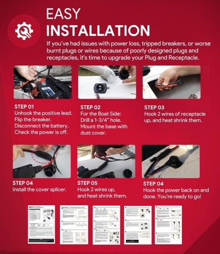 Buy for Minn Kota 12-48V Trolling Motor Plug and Receptacle + 60 AMP ...