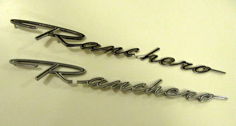 Buy 2 VINTAGE FORD FAIRLANE RANCHERO EMBLEMS PAIR 1966 1967 1968 FALCON ...
