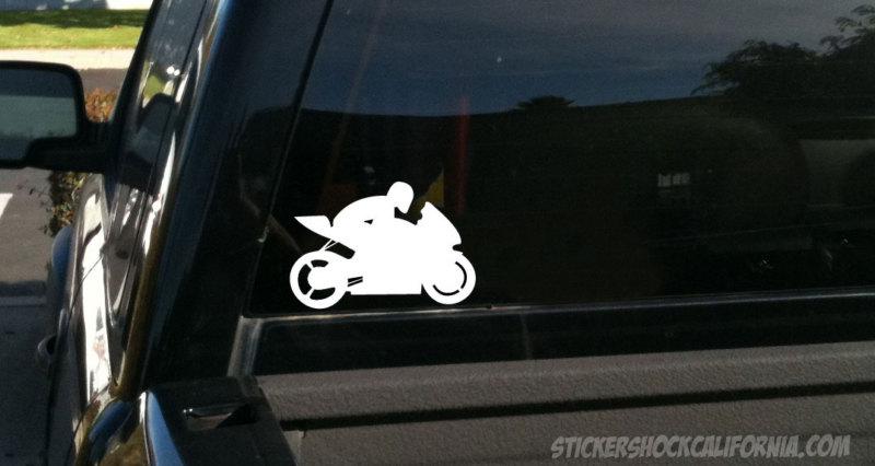 Buy GSXR, CBR, Ninja, R1, R6, "Sport Bike Rider" WHITE Vinyl Decal ...
