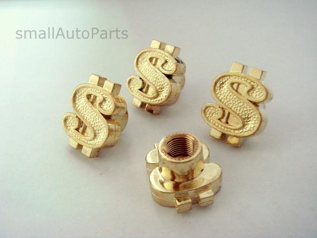 Find (4) Gold Money Dollar $ Sign Chrome Tire/Wheel Stem Air Valve CAPS ...