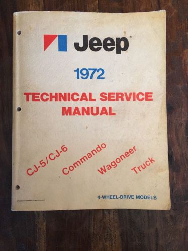 Sell 1972 Jeep Technical Service Repair manual CJ-5 CJ-6 commando wagoneer Original in Castro ...