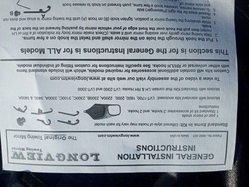 Sell LongView Towing Mirrors LVT-4000 Original Slip On Tow Mirrors For ...