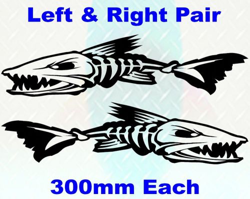 Purchase 2 x Skeleton Fish Boat Decals 300mm Wide stickers fishing ...
