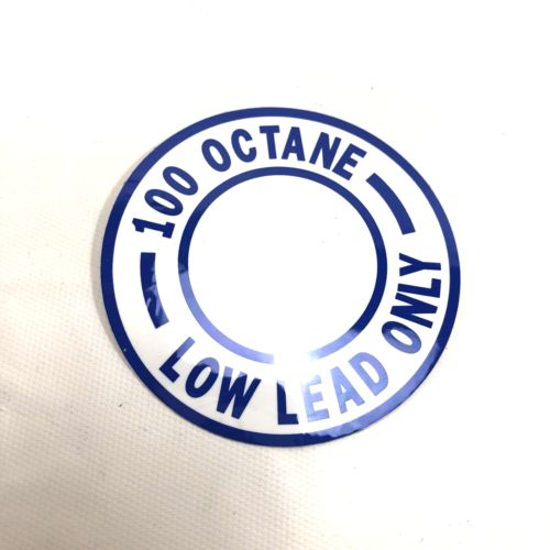 Purchase Aviation Aircraft NOS Placard - 100 Octane Low Lead Fuel Only ...