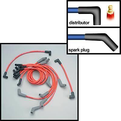 Find Ford Racing Spark Plug Wires Spiral Wound 9mm Red 45 Degree Boots ...