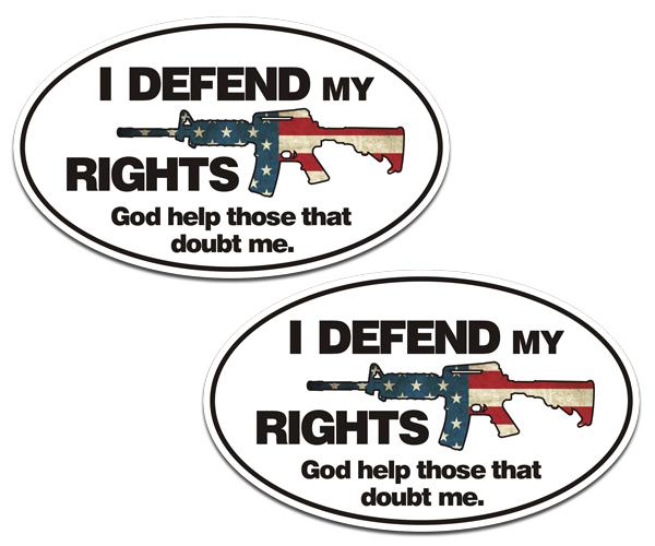 Find Defend Rights AR Rifle Decal SET 3"x1.8" USA 2nd Amendment Guns ...