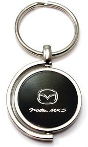 Find Black Mazda Miata MX-5 Logo Brushed Metal Round Spinner Chrome Key ...