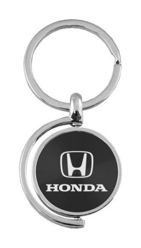 Find Black Honda Logo Brushed Metal Round Spinner Chrome Key Chain Spin ...