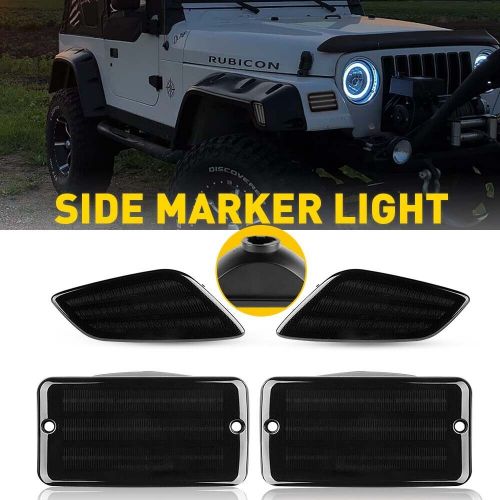 Sell Smoke Bumper Fender Signal Side Marker Lights For 97-2006 Jeep ...