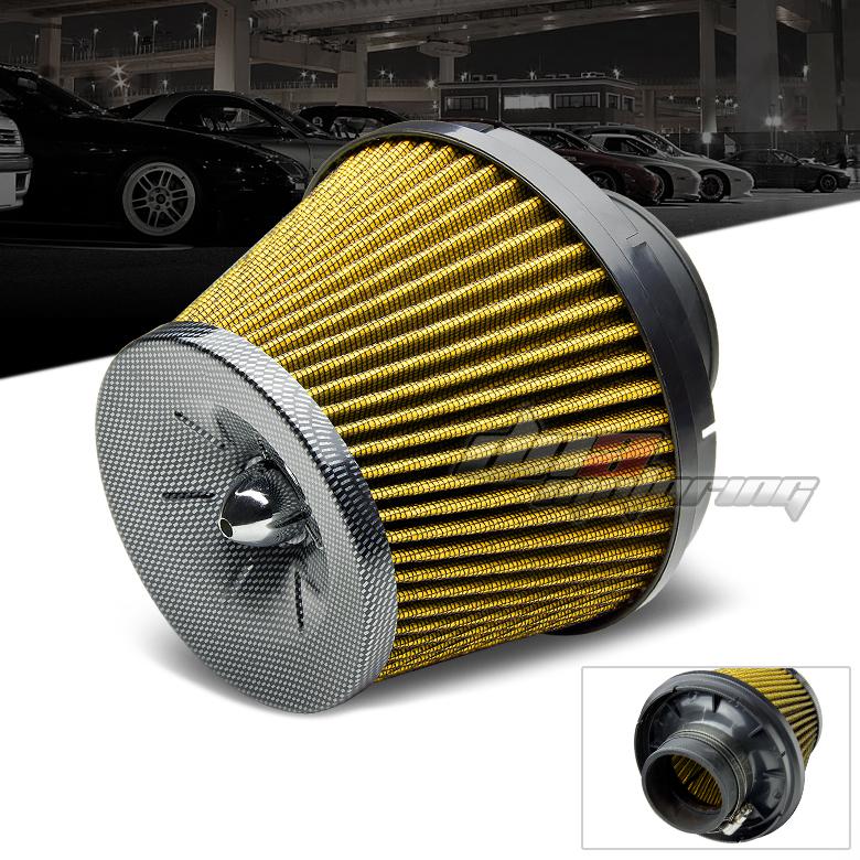 Sell 3"YELLOW COLD AIR/SHORT RAM INTAKE/TURBOCHARGER RACING CARBON ...
