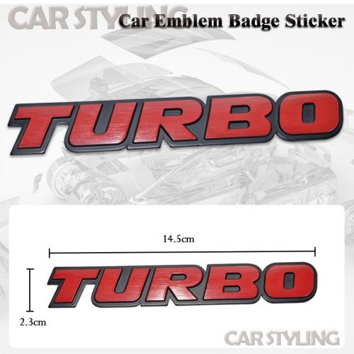 Purchase Red TURBO 3D Metal Logo Car Sticker Badge Emblem Decal Car ...