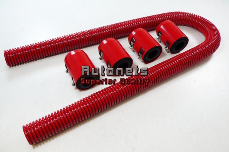 Purchase 48" Red Stainless Steel Radiator Hose Kit Universal Fit Hot ...