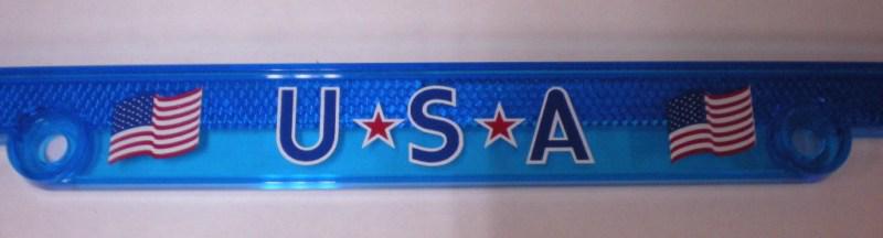 Purchase Two (2) Blue Reflective Plastic License Plate Frames - USA ...