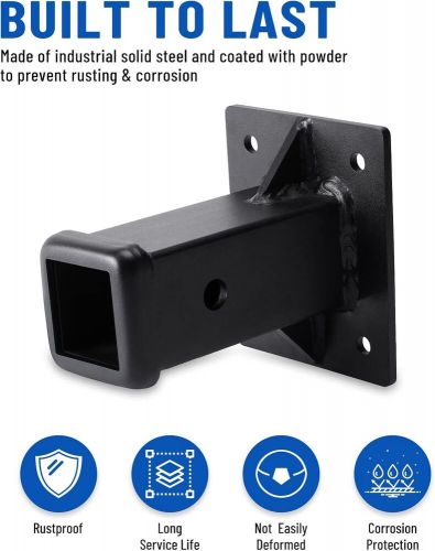 Buy 2" Bolt-On Hitch Receiver Tube Black Heavy Duty Tongue for Trailer ...