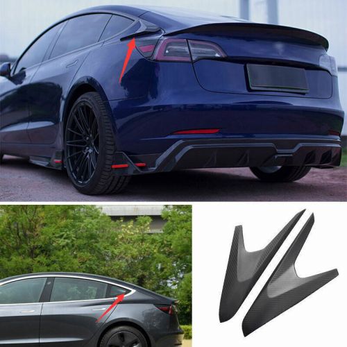 Buy For Tesla Model 3 2017-2022 Matte Carbon Fiber Rear Window Spoiler ...