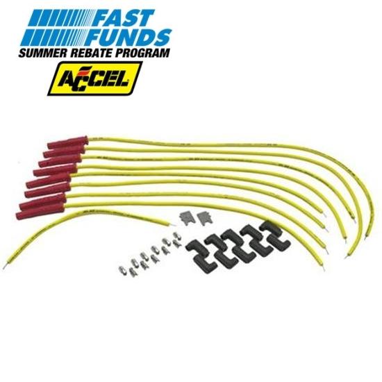Buy New Accel 8023 8.8mm Spiral Core Yellow Plug Wires, HEI Straight ...