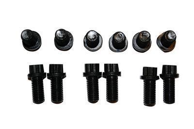 Buy Kook's Header Fastener Kit Flange Bolts 12-Point Steel Black Set of ...