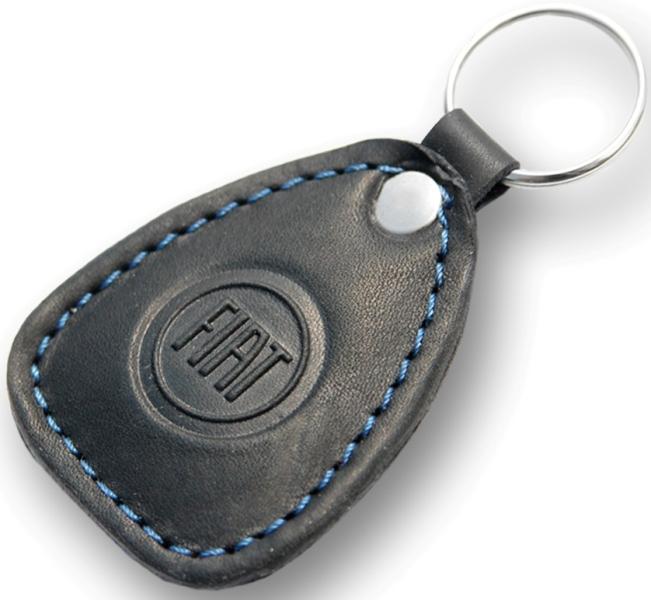 Buy New Leather Black / Blue Keychain Car Logo Fiat Auto Emblem Keyring ...