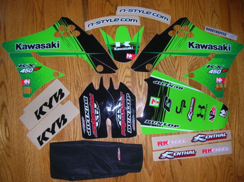 Buy NSTYLE SUPER STOCK KX250F KAWASAKI GRAPHICS KIT KXF250 (09-12) w ...