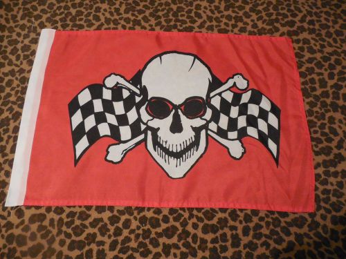 Find 12x18 ATV safety flag RED Skull and checkered flag #53 in Perris ...
