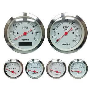 Find DOLPHIN WHITE 6 GAUGE ELECTRONIC SPEEDOMETER KIT HOTROD/STREETROD ...
