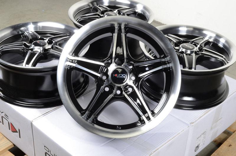 Sell 15" Black Kudo Wheels Rims 4 Lugs Cooper Mirage Sentra Colt Esteem ...