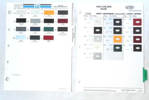 Sell 1994 SAAB PPG AND DUPONT PAINT CHIP CHART ALL MODELS ORIGINAL in ...
