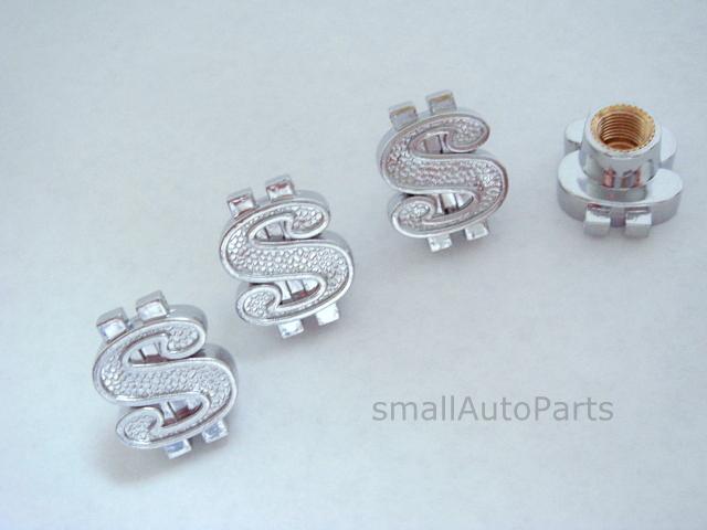 Sell (4) Money Dollar $ Sign Chrome Tire/Wheel Stem Air Valve CAPS ...