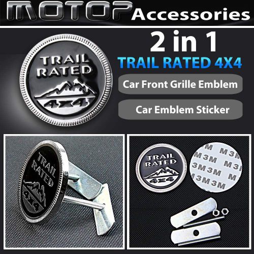 Purchase 3D Metal Trail Rated 4x4 Racing Front Hood Grille Badge Emblem ...