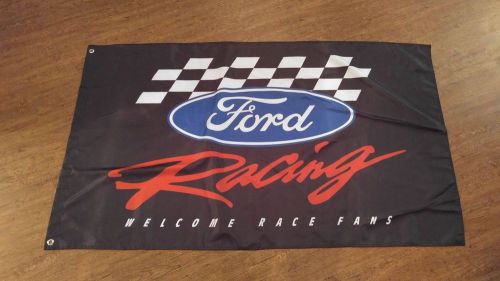 Purchase FORD RACING FLAG BANNER 3X5 BLACK WELCOME RACE FANS ENTHUSIAST ...