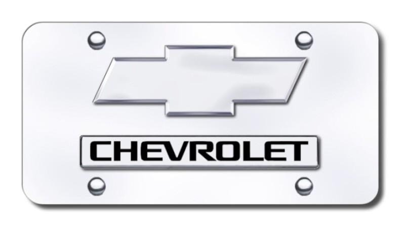 Purchase GM Dual Chevy (New) Chrome on Chrome License Plate Made in USA ...