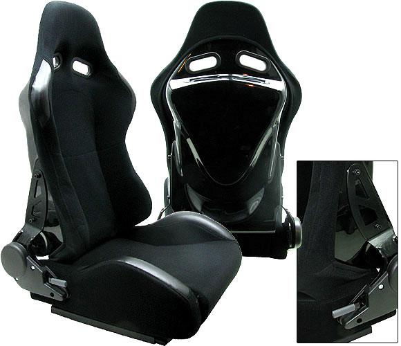 Buy NEW 2 BLACK PVC LEATHER RACING SEATS RECLINABLE ALL ACURA in CA, US ...