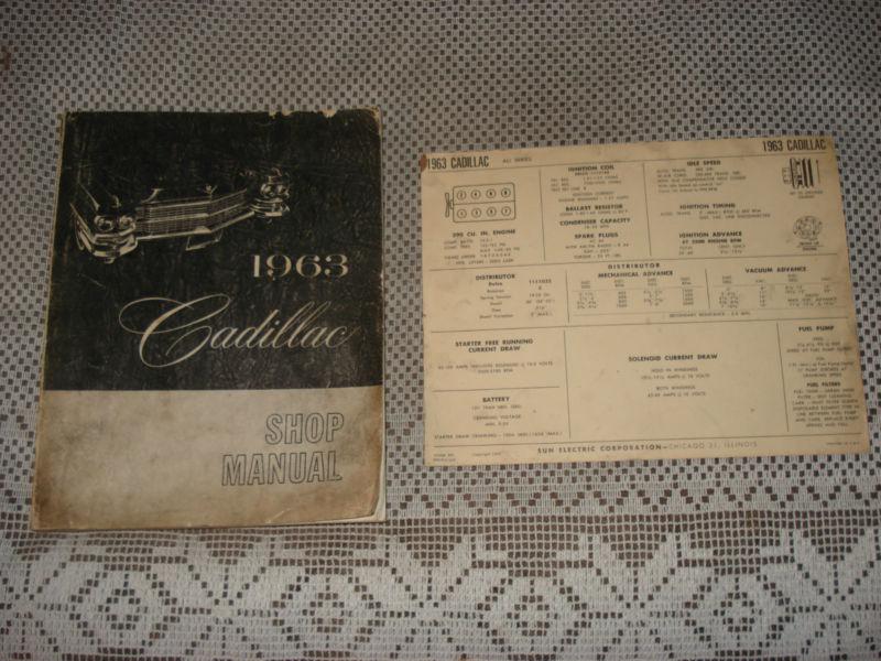 Purchase 1963 CADILLAC SHOP MANUAL PLUS BONUS ORIGINAL SERVICE BOOK ...