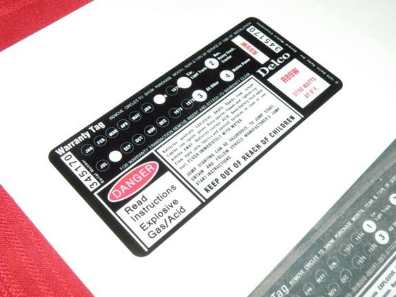 Buy Delco Battery Topper Warranty Decal Sticker Chevelle Cutlass 442 ...