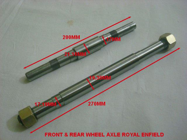 Buy ROYAL ENFLIED BULLET . FRONT AND REAR WHEEL AXLE 270mm & 200mm. OLD ...