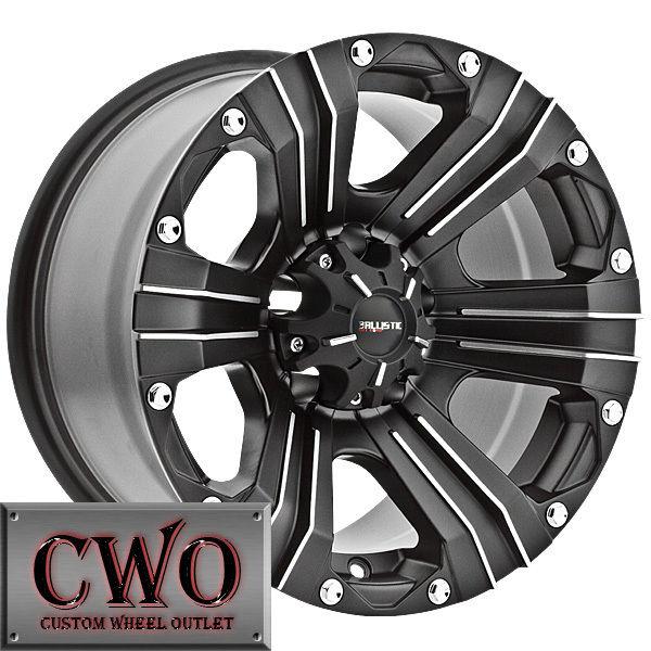 Find 20 Black Ballistic Outlaw Wheels Rims 8x180 8 Lug GMC Chevy 2500 ...