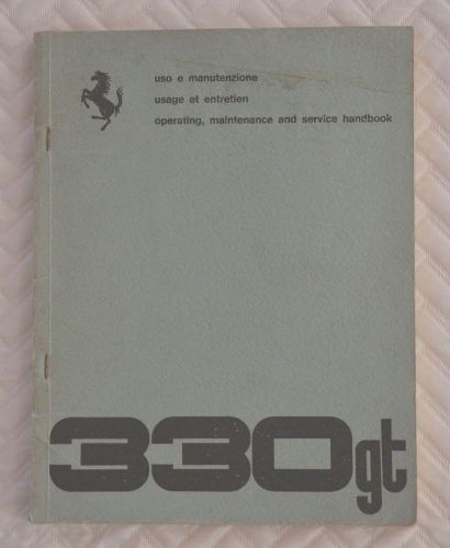 Find Original Ferrari 330 GT Operating Maintenance Service Owner Manual ...