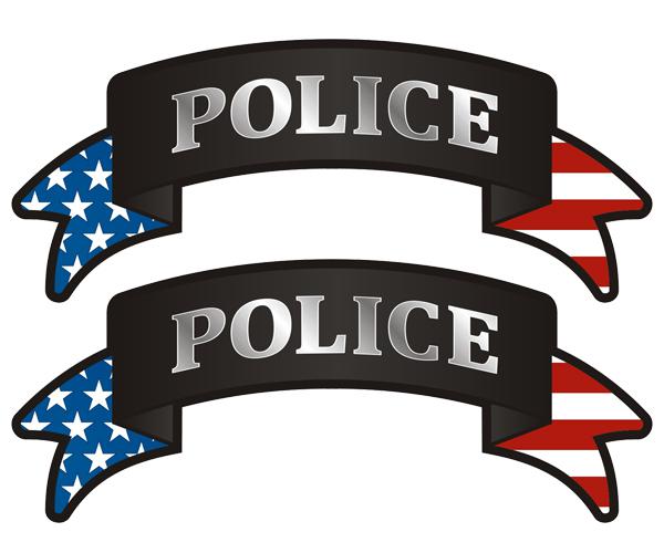 Find Police Ribbon Decal SET 3"x1.2" American Flag Sheriff Officer ...