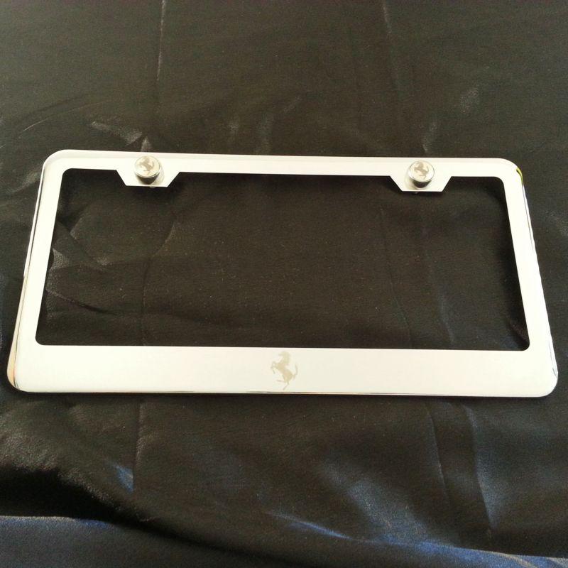 Sell Ferrari HORSE Stainless Steel License Plate Frame + Screws + Caps ...