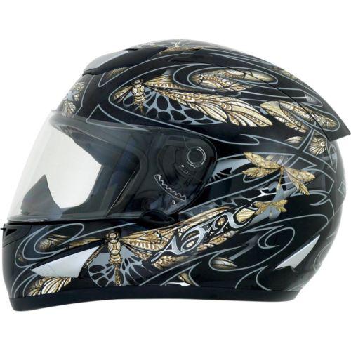 Sell AFX Motorcycle FX-95 Dragongly Helmet Black Silver Size Medium in ...