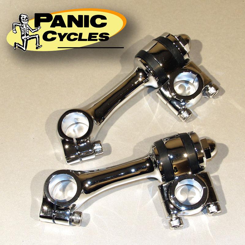 Sell RISERS 4.5" FLANDERS STYLE DOG BONE CHROME 1" BARS HARLEY TRIUMPH ...